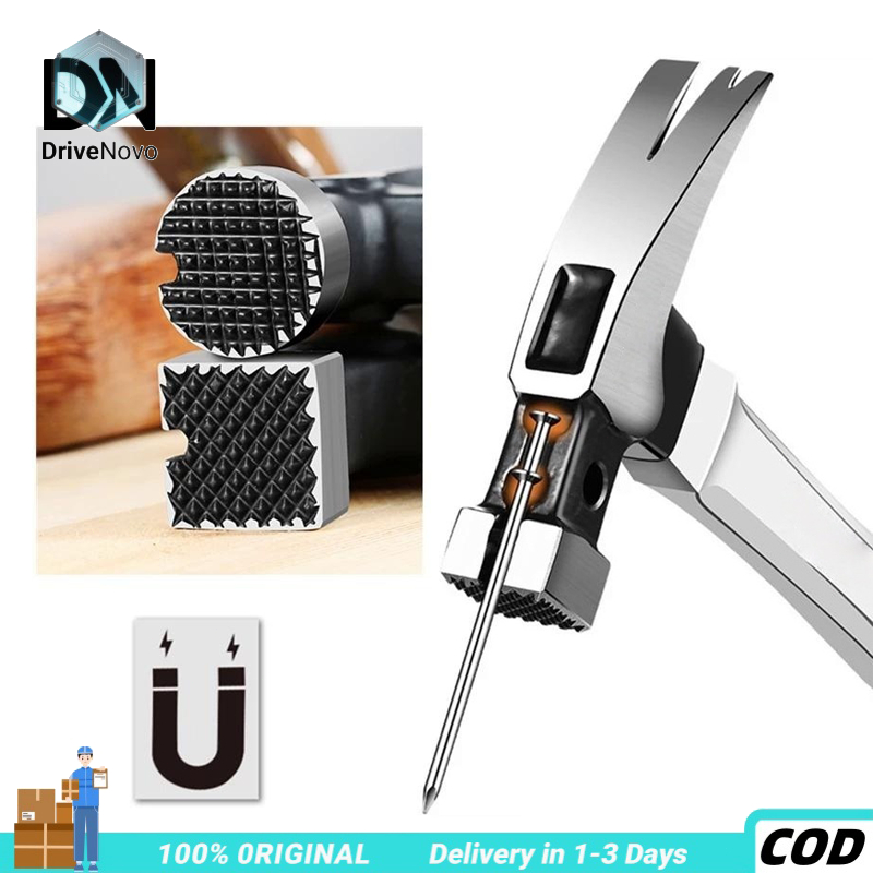 Panel Hammer with Magnetic Holder Stainless Steel Handle Ergonomic Non ...