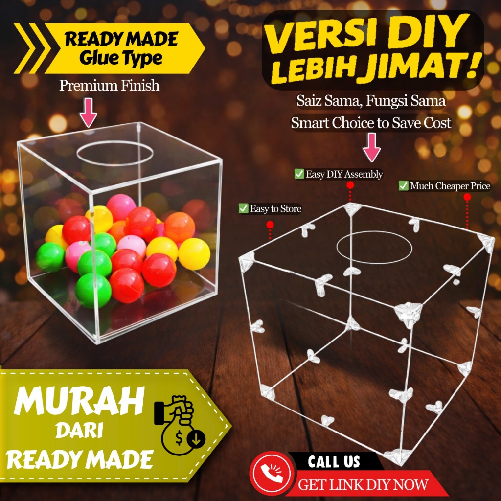 Kotak Peti Undi/ New Lucky Draw Box / DIY Lucky Draw Box /Peti Cabutan ...