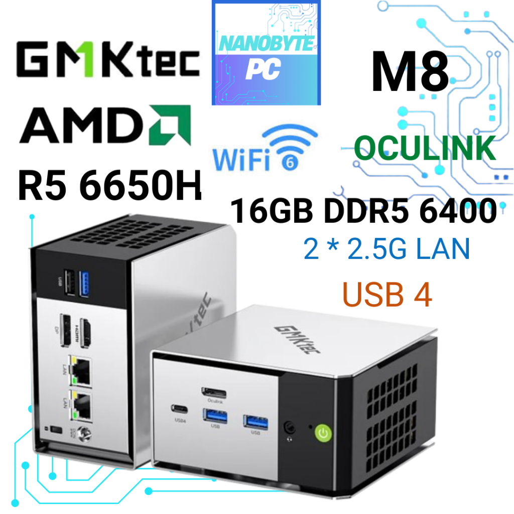 GMKtec M8 AMD Ryzen 5 6650H Windows Mini PC 16GB DDR5 RAM 4TB SSD ...