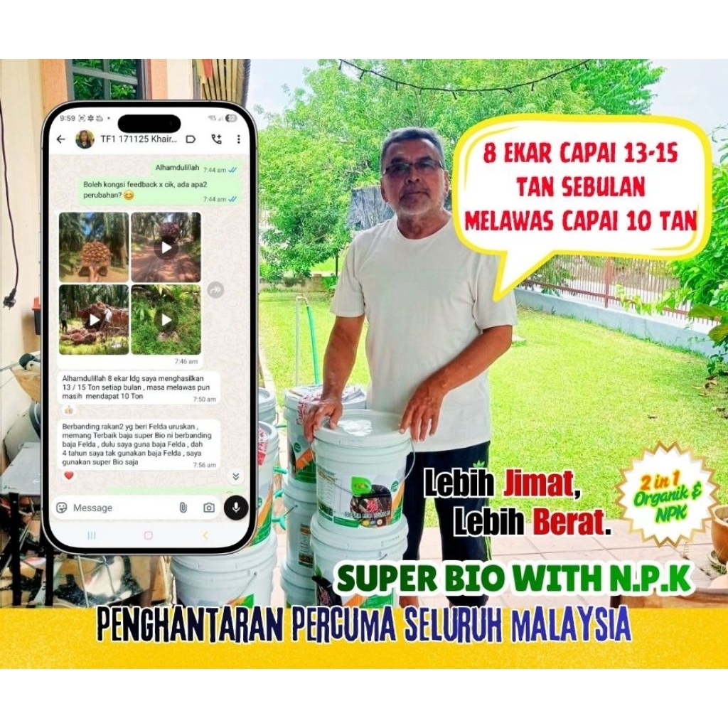 PAKEJ GOLD 6 TONG PERCUMA 1 TONG BAJA SUPER BIO WITH NPK- 10 KG(Baja ...