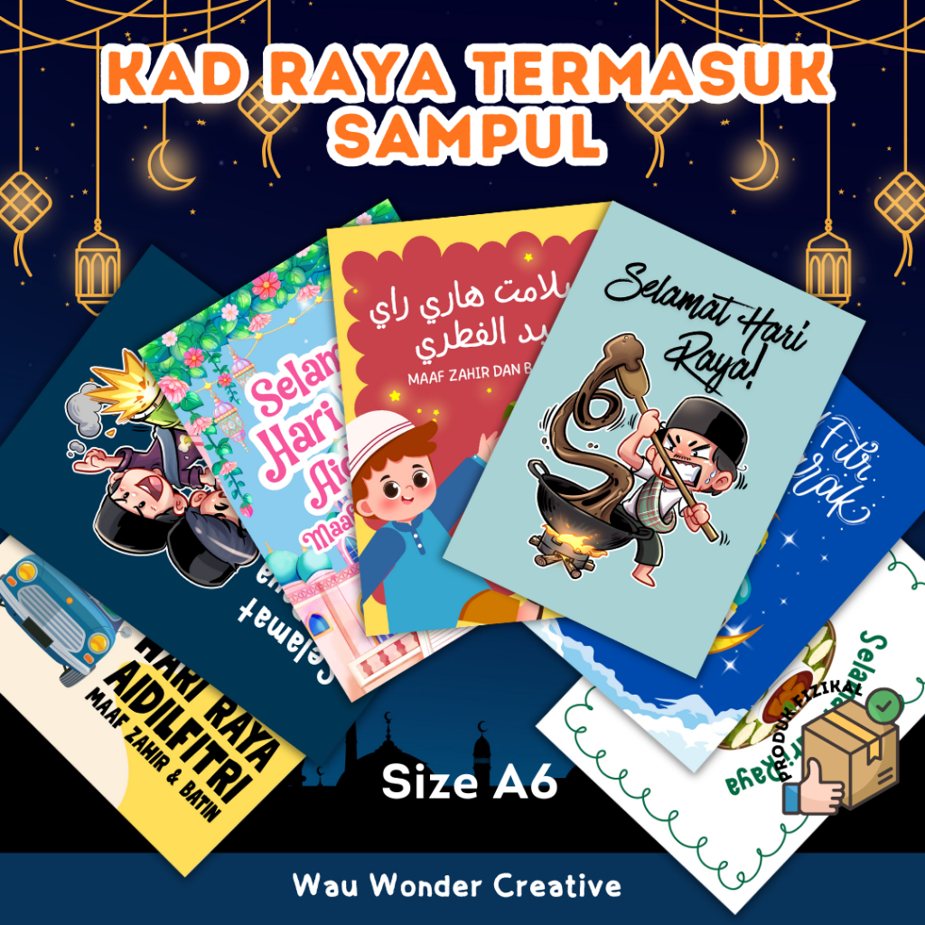 Kad Raya 2026 | A6 | Kad Ucapan | Kad Aidilfitri | Kad Raya Comel ...