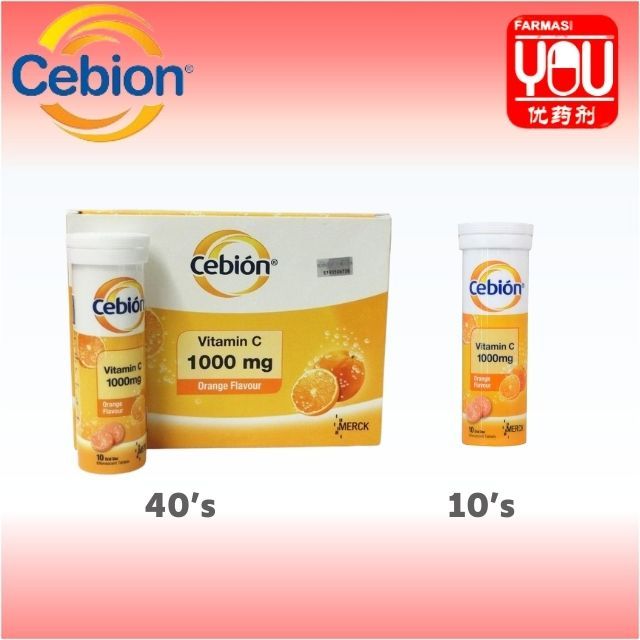 CEBION VITAMIN C EFFERVESCENT 1000MG 10'S / 40's (without box) | Shopee ...
