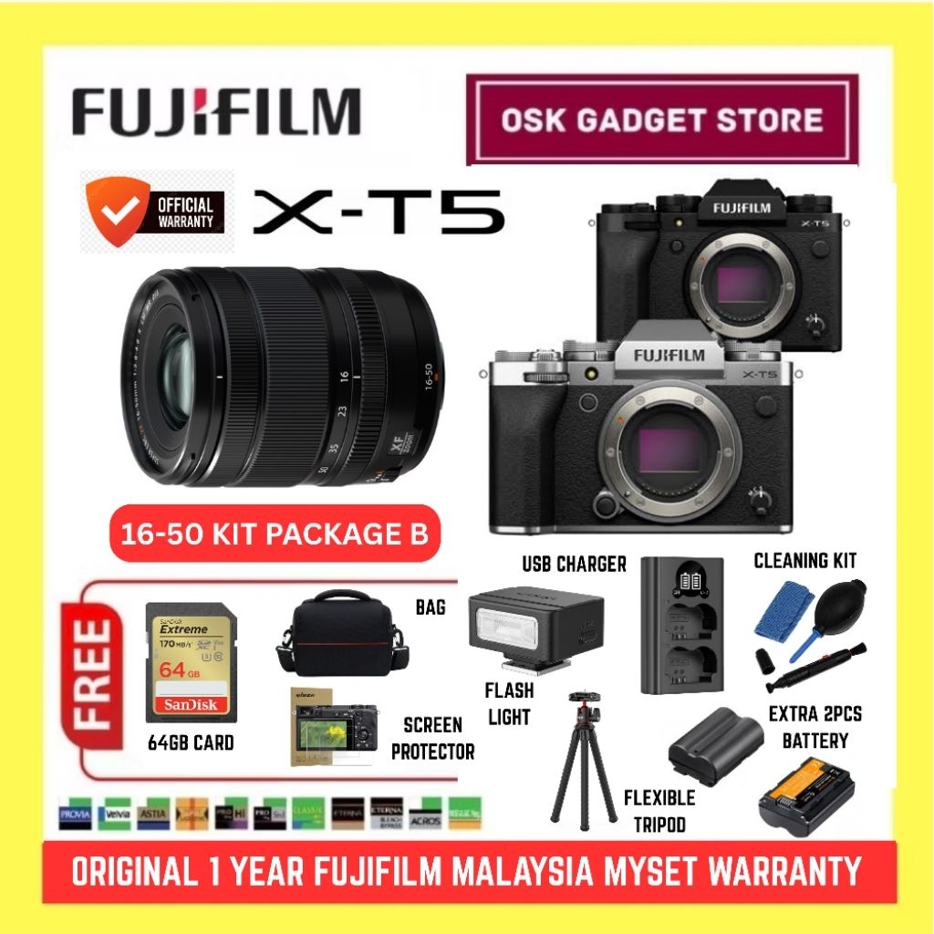 Fujifilm X-T5 XT5 Mirrorless Camera | Body & Kit Lens Package ...