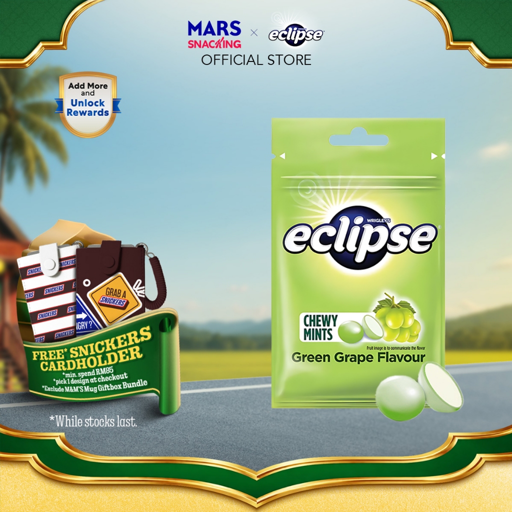 Eclipse Chewy Mints Green Grape Bag 45g Chewy Candy / Fruity | Shopee ...