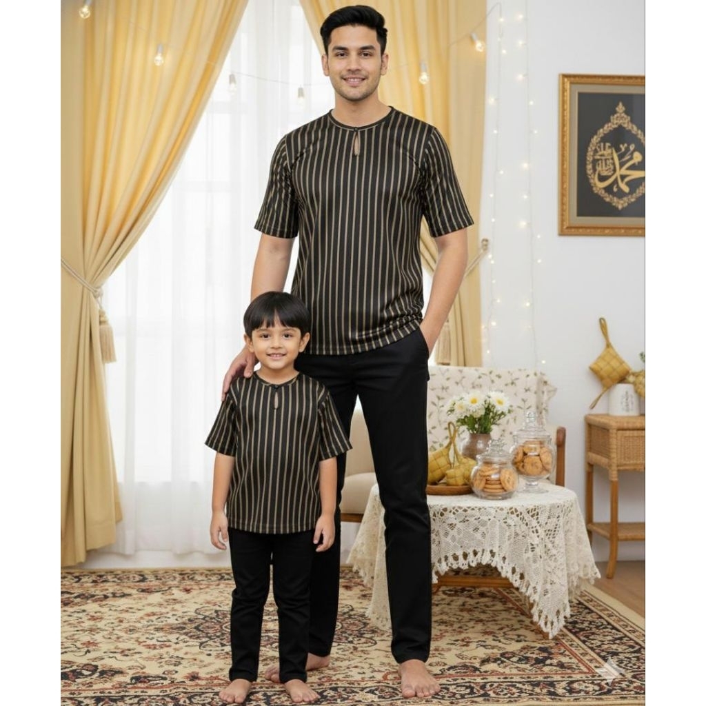 Ironless Fashion Kurta Dewasa Lelaki Premium Modern Stripes Collection ...