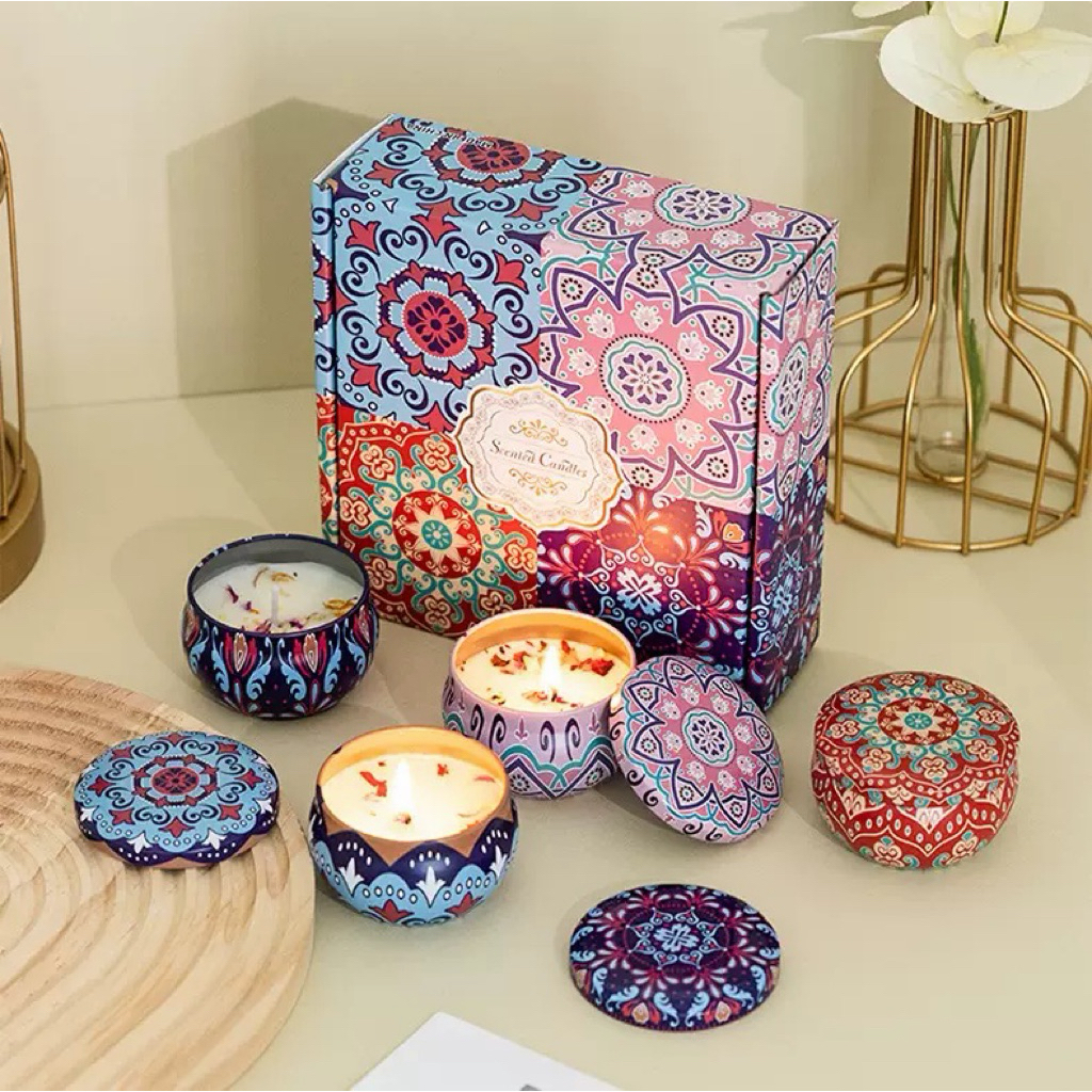Aroma Scented Candles Natural Fragrance Soy Wax Candle with Dried Petal ...