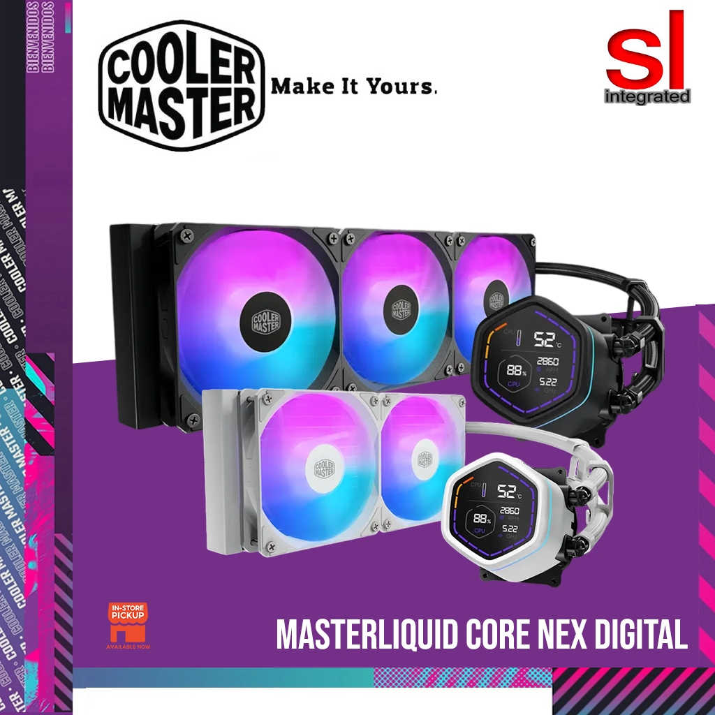Cooler Master MASTERLIQUID CORE NEX DIGITAL ARGB Series -Black/White ...