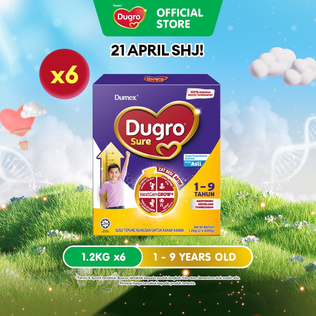 [Exp 09 May 2027 &/ Later] Dumex Dugro Sure (1.2kg x 6) | Shopee Malaysia
