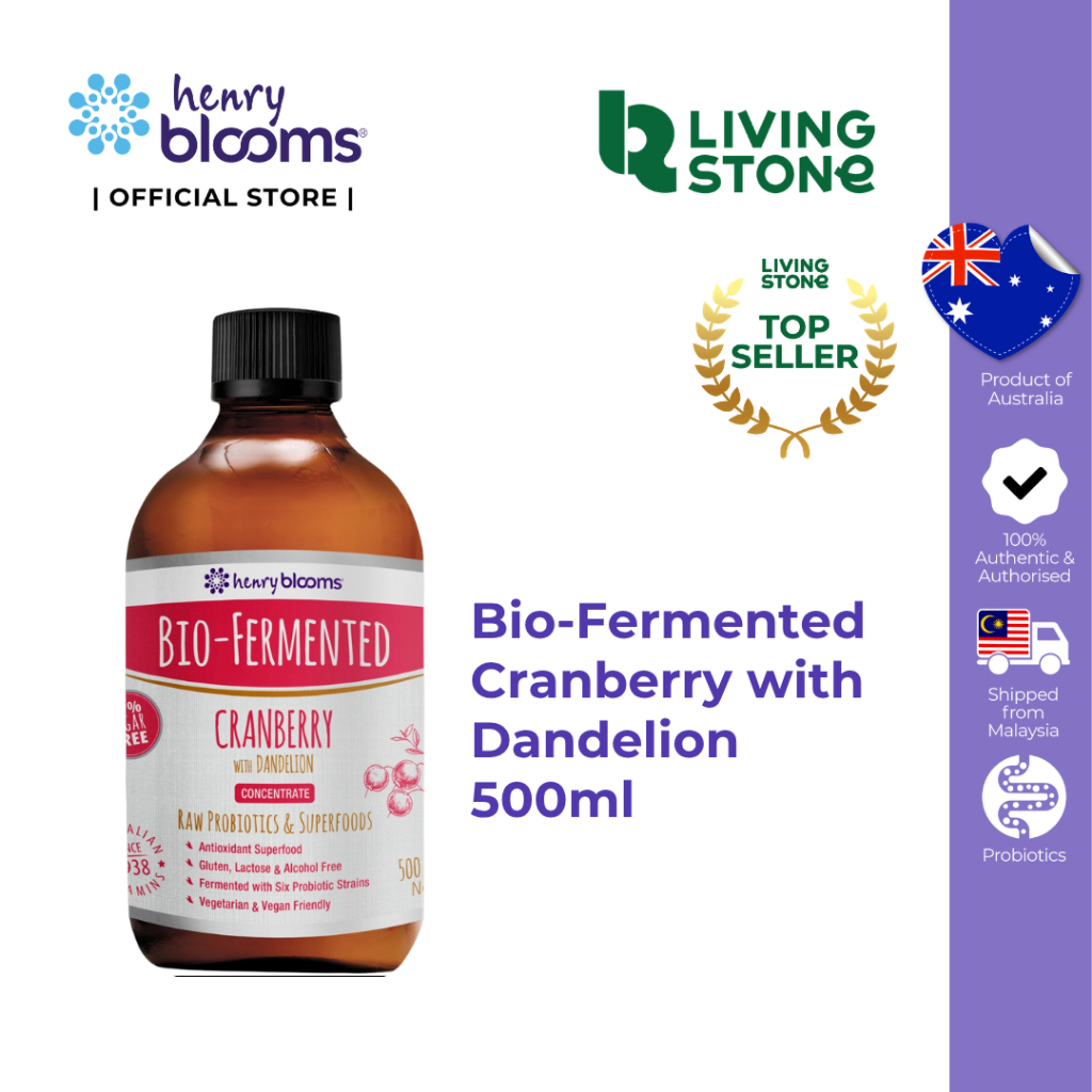 Henry Blooms Bio-Fermented Probiotics Cranberry with Dandelion 100% ...