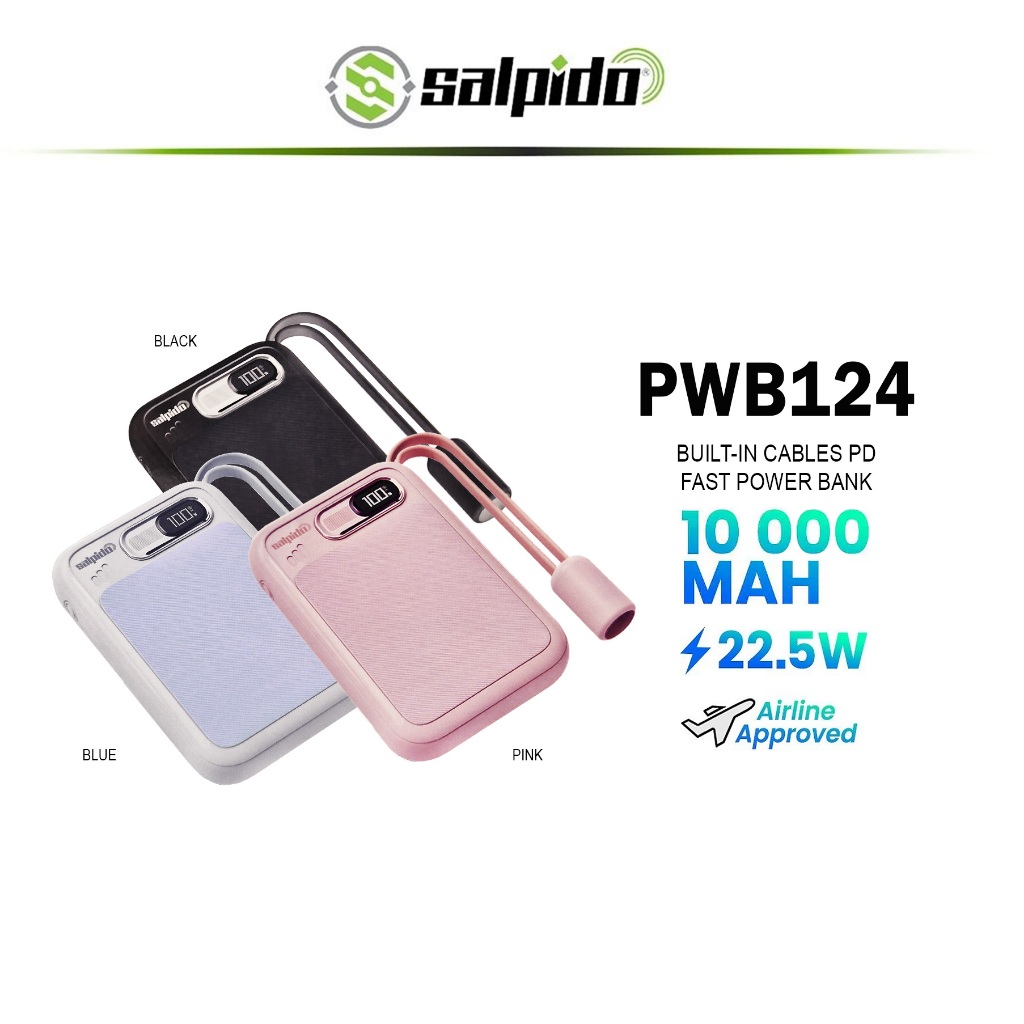 SALPIDO 10000MAH 22.5W PD Fast Charge Power Bank (BUILT-IN USB-C ...