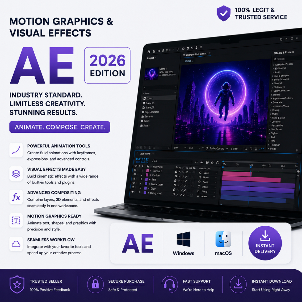 After video Effect maker with AE 2026 Latest Lifetime (Windows/macOS ...