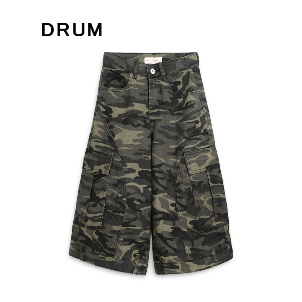 Camouflage Details Pocket Jorts- Army Green | Shopee Malaysia