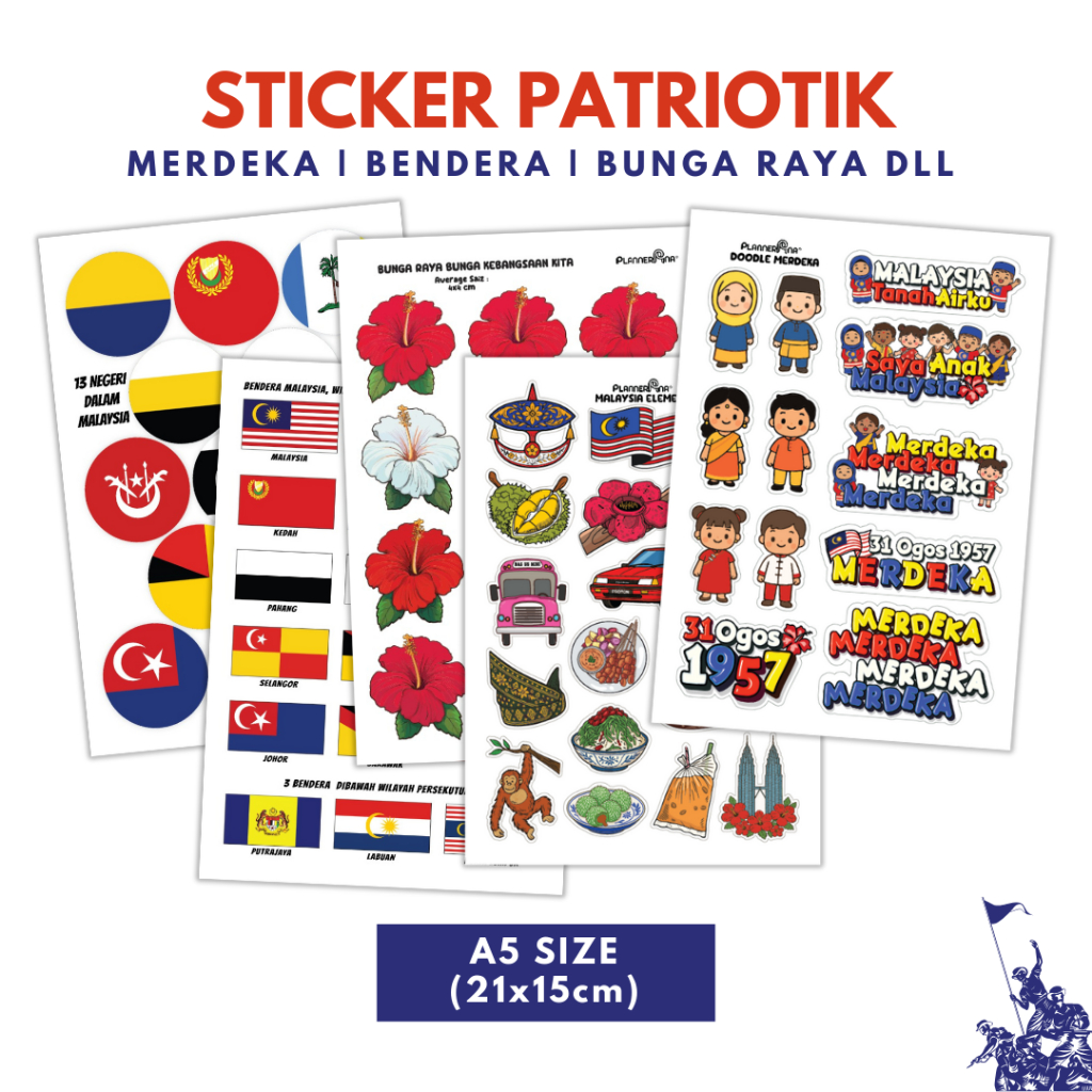 Sticker bendera malaysia negeri wilayah persekutuan merdeka hari ...