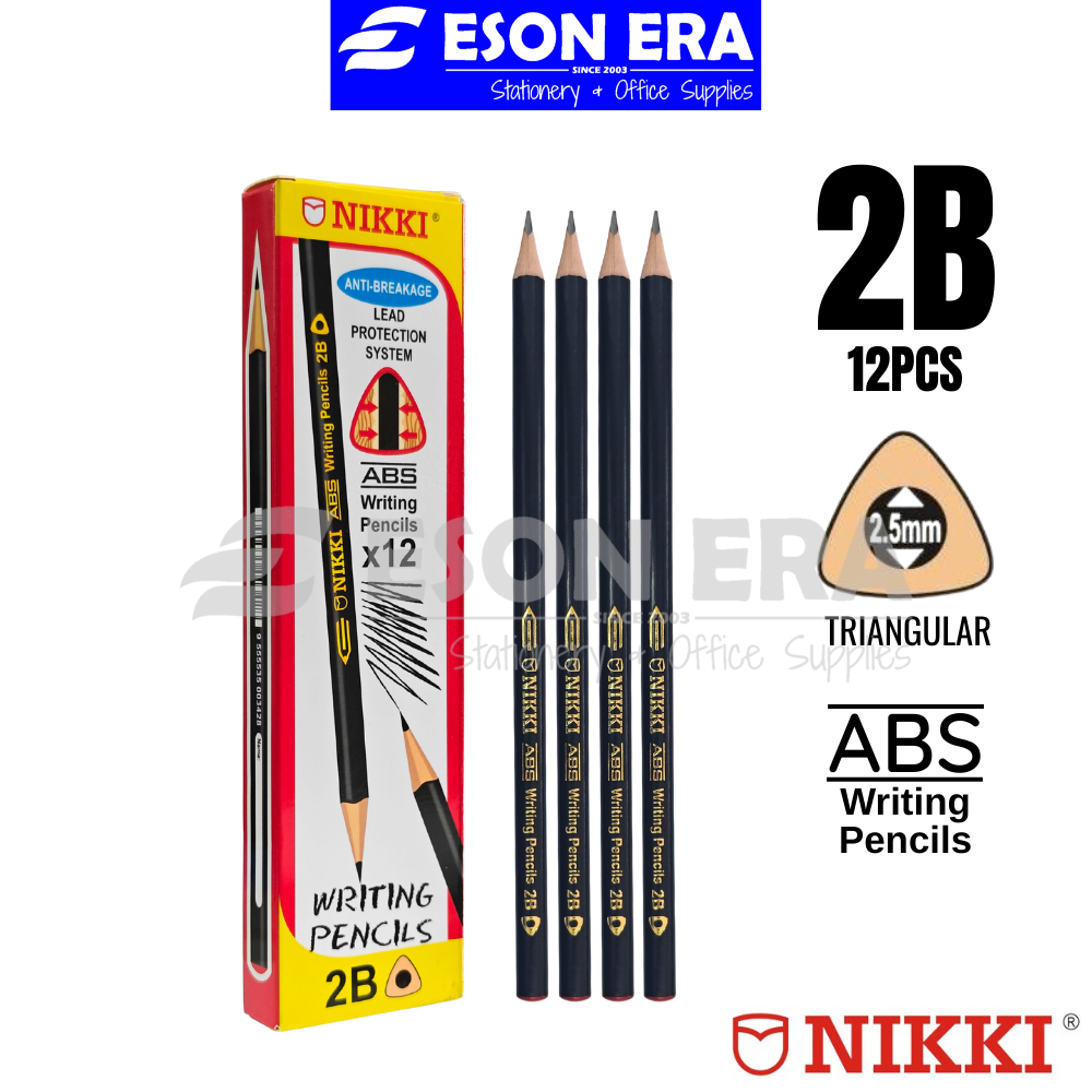 Nikki 2B Pencil 111 ABS Triangular 12pcs/box Pensel | Shopee Malaysia