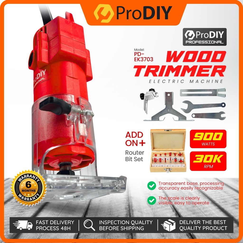 PRODIY RED SERIES Mesin Router Kayu Electric Hand Wood Trimmer PD ...