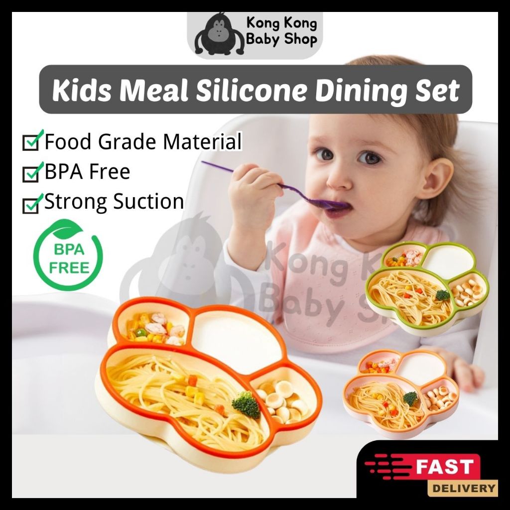 Kong Kong Pinggan Set Makan Baby Silicone Baby Feeding Set Feeding ...