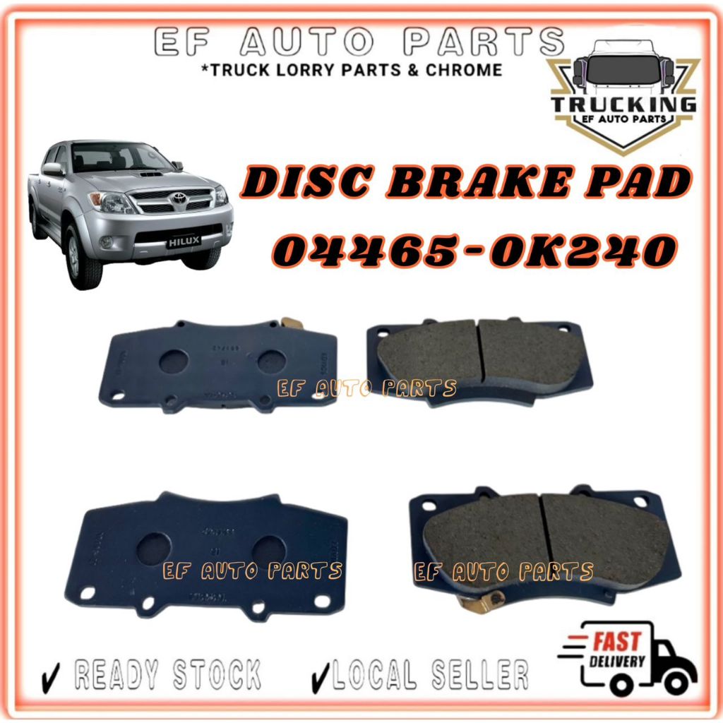 TOYOTA HILUX FORTUNER KUN25 KUN26 KUN50 GUN125 FRONT DISC PAD 04465 ...