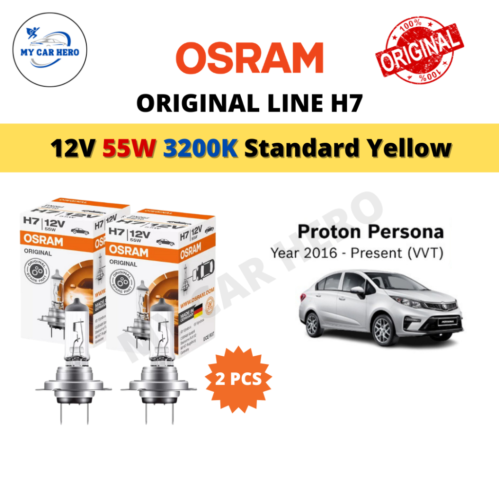 OSRAM Original Line H7 Halogen Headlamp Bulb (2pcs) 12V 55W Mentol ...