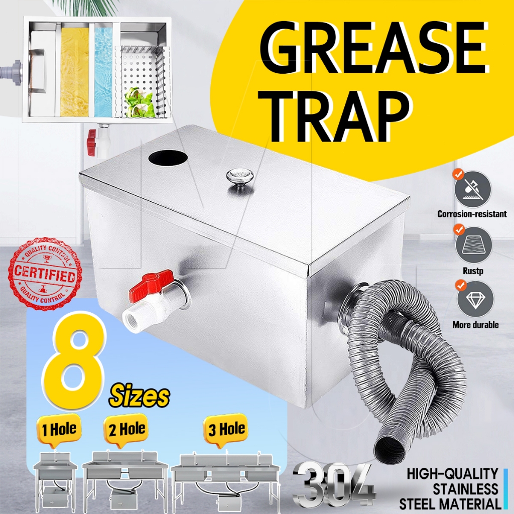 stainless steel grease trap kitchen oil trap for kitchen Trap waste ...
