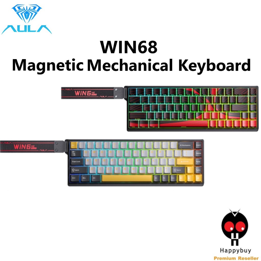 AULA WIN68 68 Keys Wired Magnetic Switch RGB Mechanical Gaming Keyboard ...