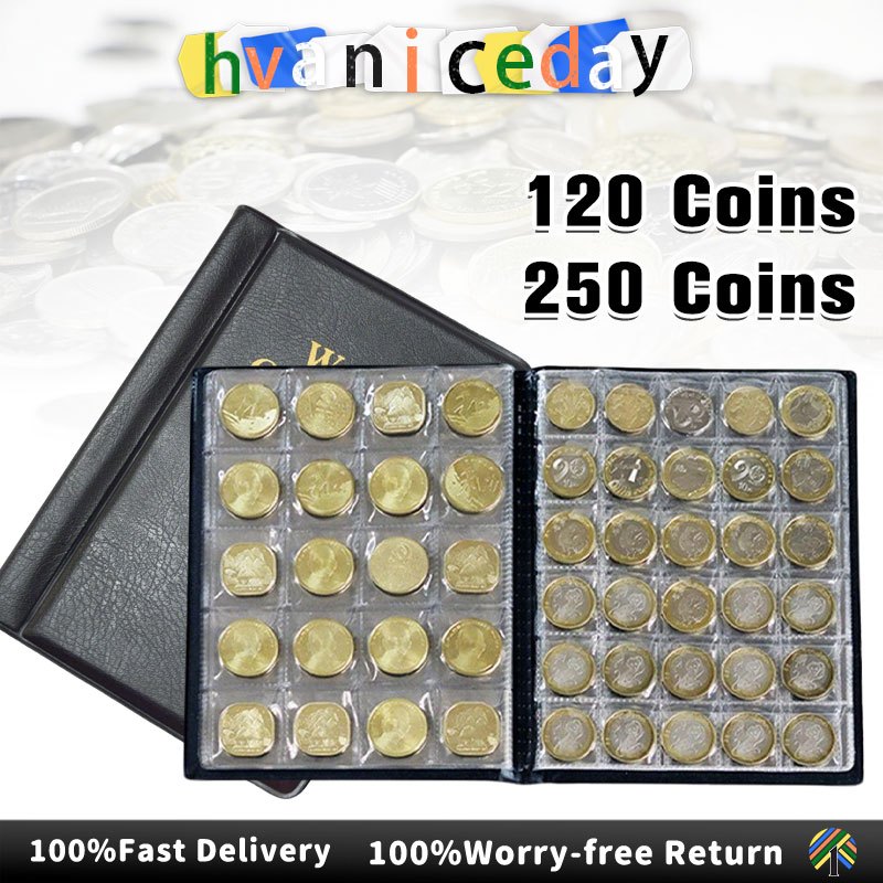 250 Coins Holders Professional Coin Collection Book For Cardboard Coin ...