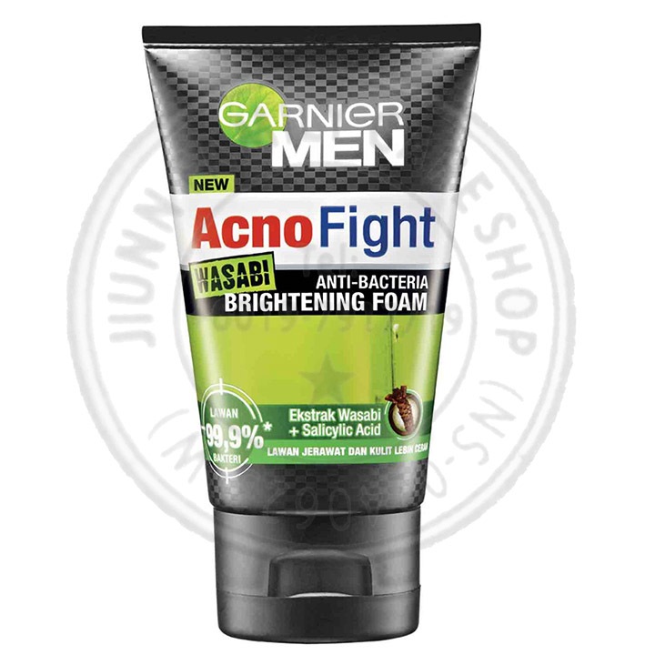 Garnier Men AcnoFight Wasabi Brightening Foam Facial Cleanser 100ml ...
