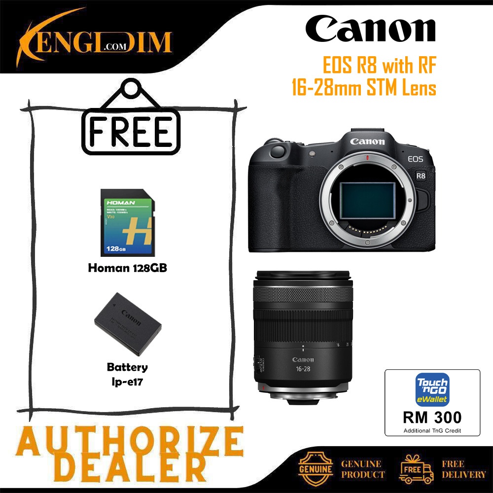 Canon EOS R8 Mirrorless Camera with RF 16-28mm f/2.8 IS STM Lens (Canon ...