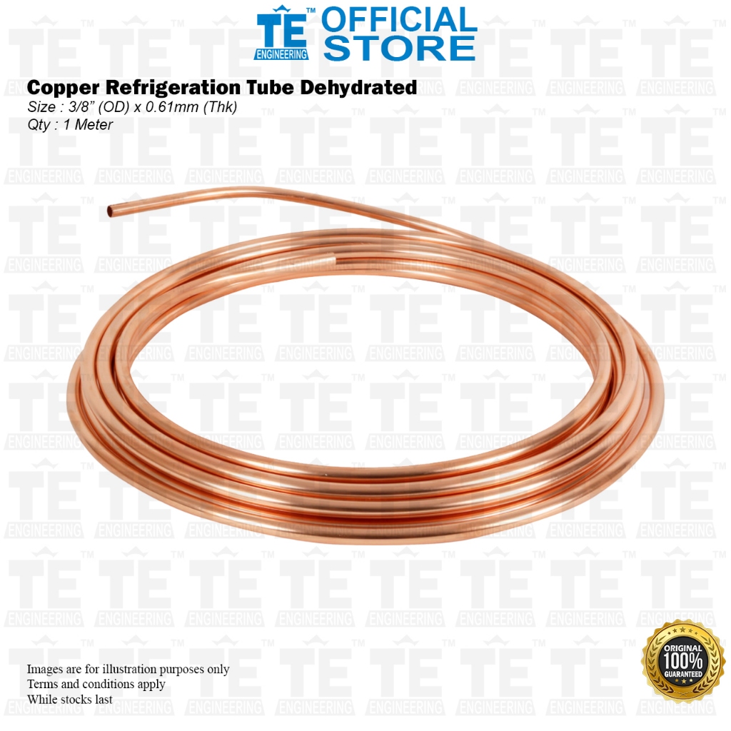 3/8” (OD) x 0.61mm (Thk) Copper Refrigeration Tube Dehydrated ( Order ...