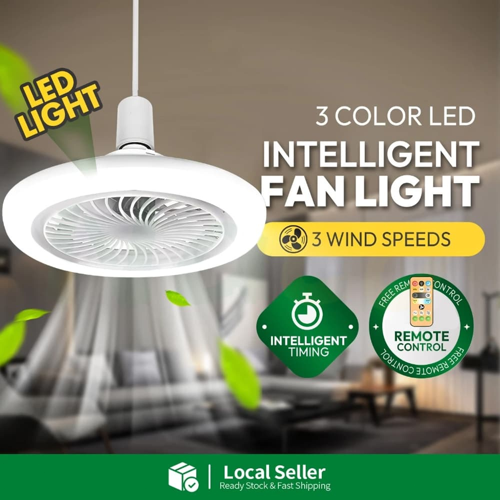 LED Intelligent Fan Light 50W Ceiling Fan Light Remote Control Dimmable ...