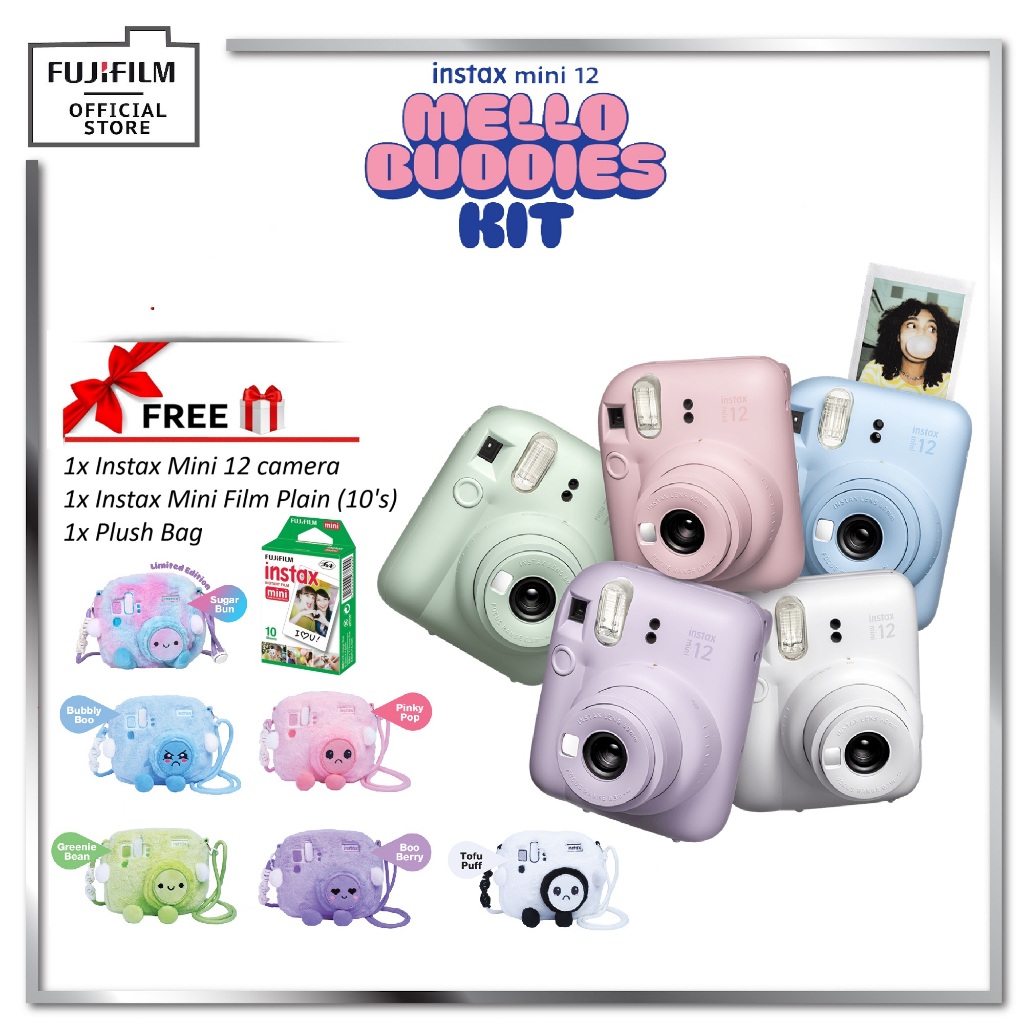 FUJIFILM Instax Mini 12 Instant Camera Mellow Buddies Kit | Shopee Malaysia