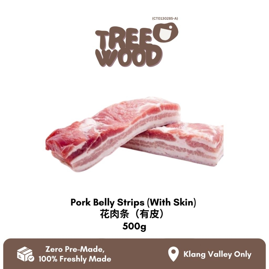 [Klang Valley Only] Treewood Fresh Frozen Pork Belly Strips (With Skin ...