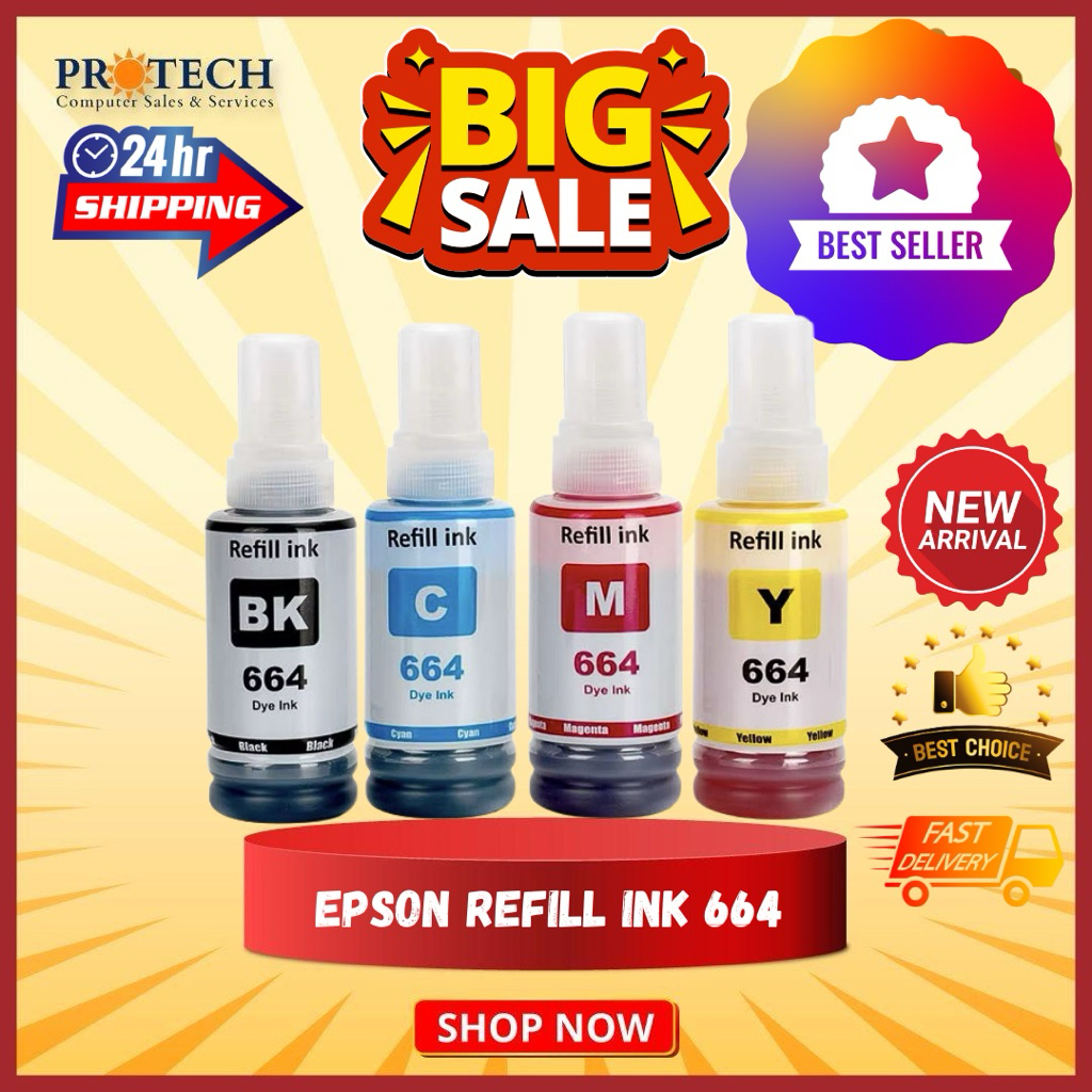 Refill Ink T664 Compatible ink for L series printers L120 L210 L360 ...