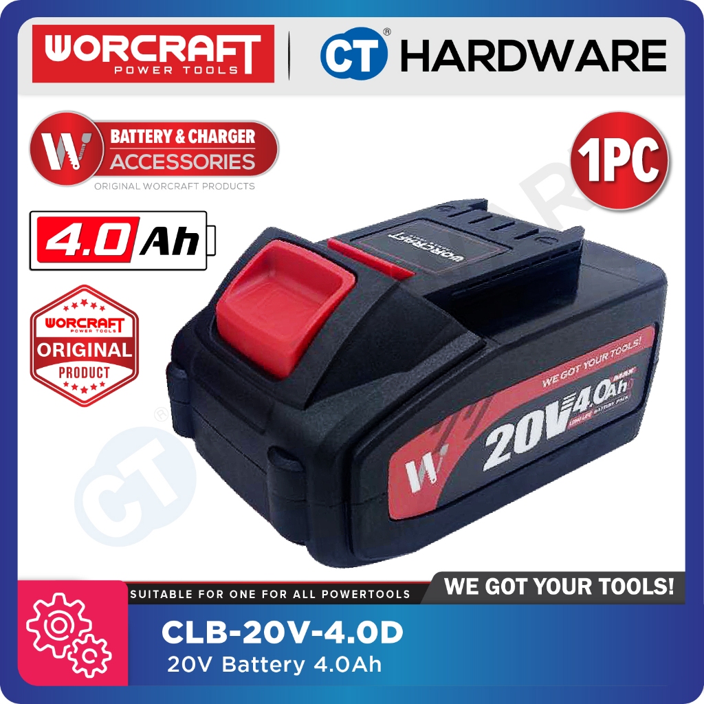 WORCRAFT CLB20V40D WORCRAFT BATTERY PACK 20V 4.0AH LI-ION (BATTERY ONLY ...