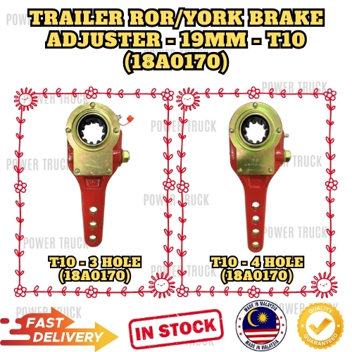 TRAILER ROR/YORK SLACK ADJUSTER / MANUAL HANDBRAKE ARM / BRAKE ADJUSTER ...
