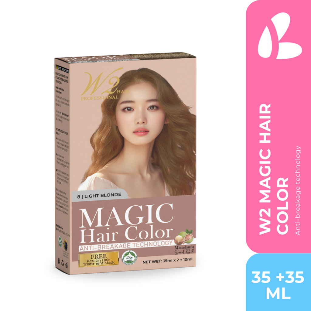 W2 Magic Hair Color Halal & Water Permeable Telus Air (35ml x 2 + 10ml ...