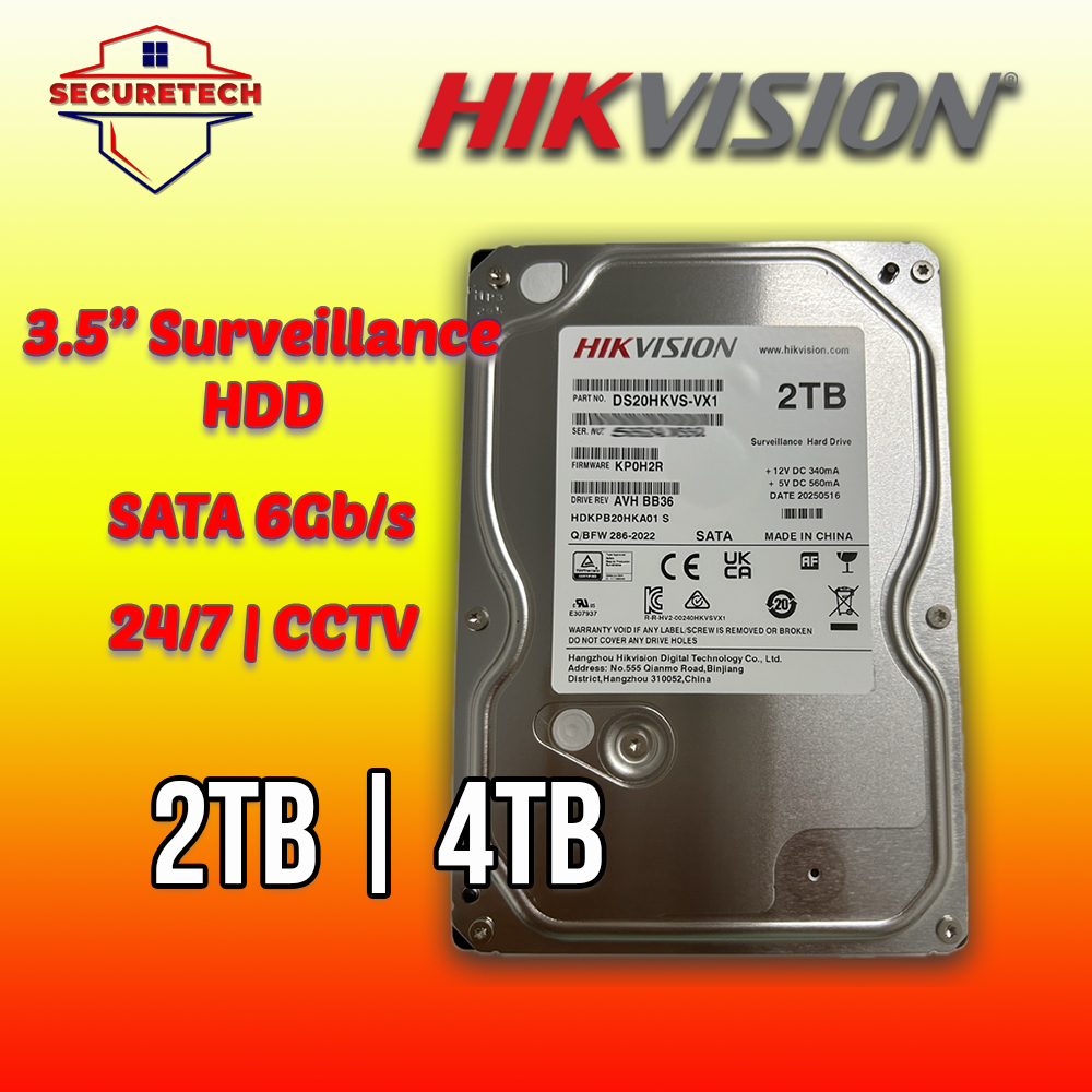 Hikvision Surveillance Hard Disk 3.5" SATA CCTV DVR NVR HDD - 2TB | 4TB ...
