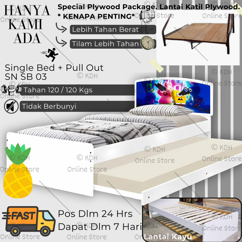 🔥Katil Spongebob katil 2 tingkat katil budak katil bujang PULL OUT ...
