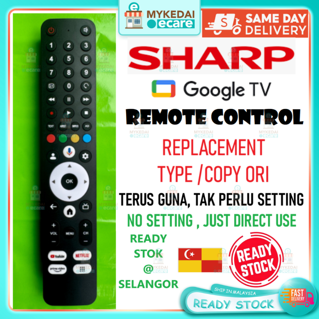 Sharp Smart TV Remote Control Sharp Smart TV Google TV Remote control ...