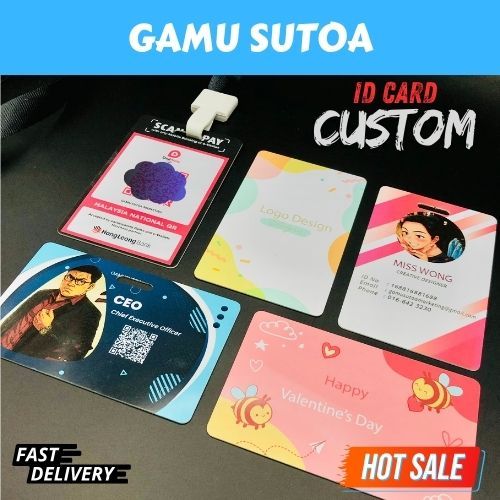 CUSTOM ID CARD PVC QR CODE CARD/ID PELAJAR/ID STAF/ID CREW/ID PASS KEBENARAN/MEMBERSHIP CARD ...