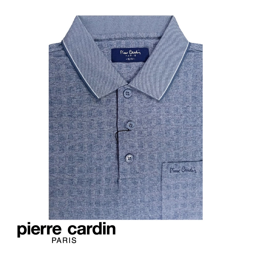 Pierre Cardin Mens Short Sleeve Mixed Yarn Polo Tee With Pocket (Modern ...