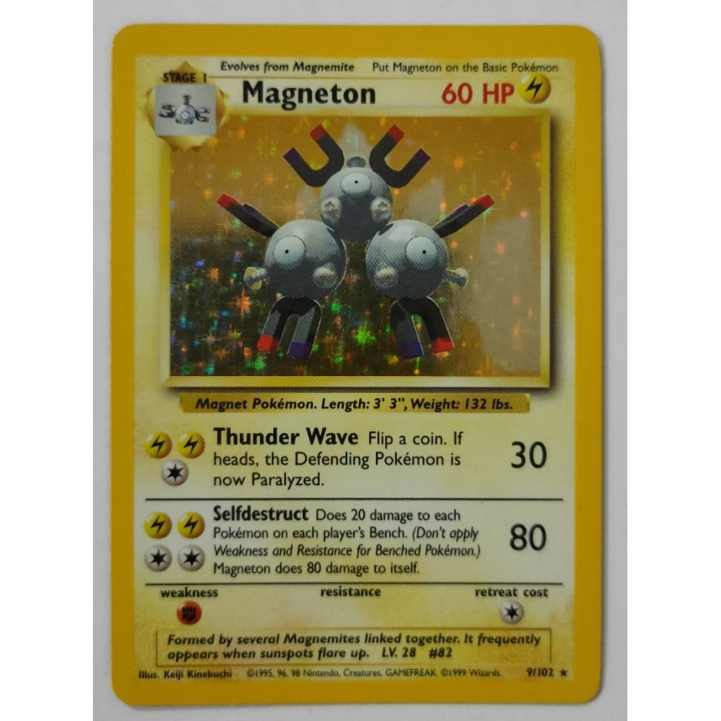 Magneton #9 Holo Rare (Pokemon Base Set) [lightly played] | Shopee Malaysia