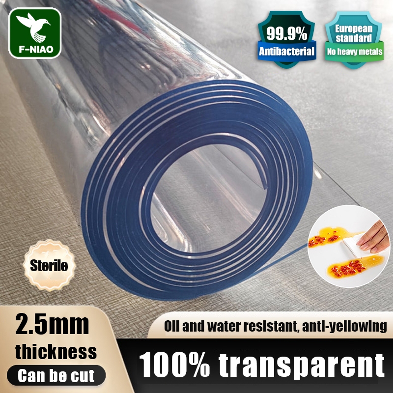 pvc table cover transparent 2.5mm waterproof round pelapik meja alas ...