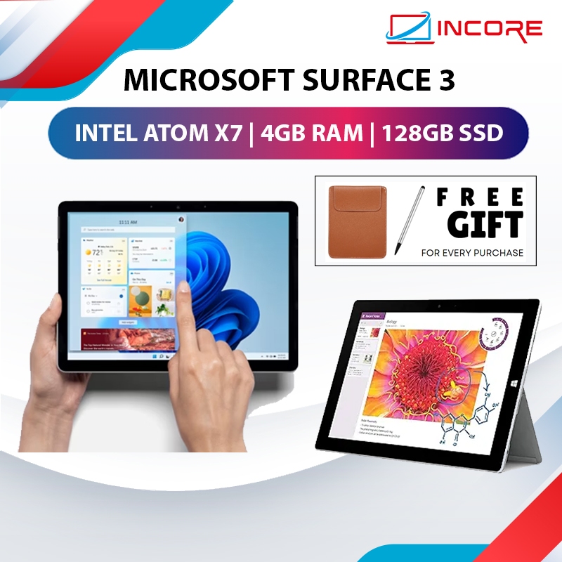 Microsoft Surface 3 10.8" (2015) - Intel Atom X7 4GB RAM 64GB 128GB Storage Windows 10 Tablet 2 ...