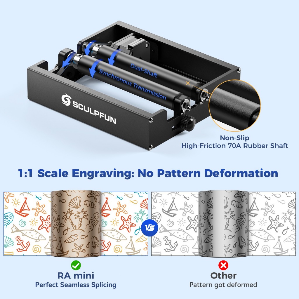 SCULPFUN RA Mini Miniature Laser Rotating Roller for Engraving ...