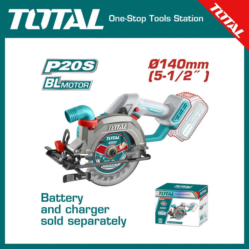 TOTAL Cordless circular saw TSLI1402 | Shopee Malaysia