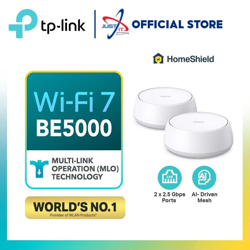 TP-Link Deco BE25 BE5000 Whole Home Mesh Wi-Fi 7 System - 1-PACK / 2 ...