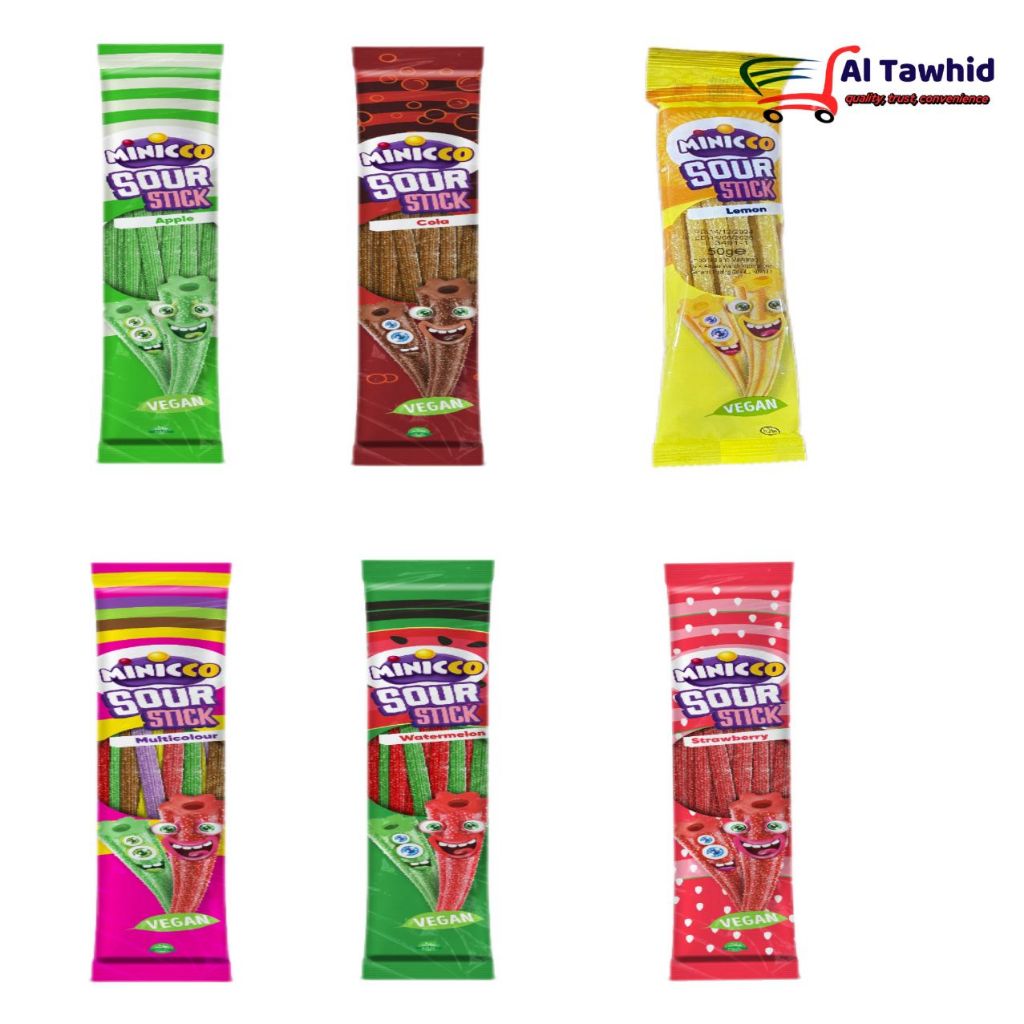 Minicco Sour Stick - Multicolor, Watermelon, Lemon, Apple, Cola dan ...