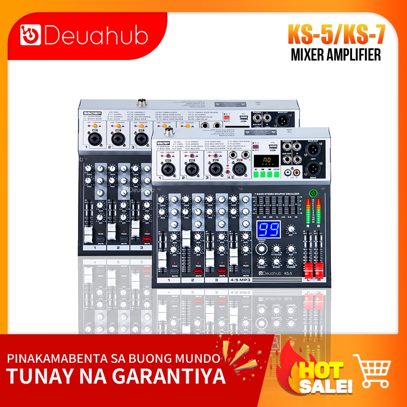 Deuahub KS-5/7 Professional Audio Mixer 5/7 channel mixer built-in EQ ...