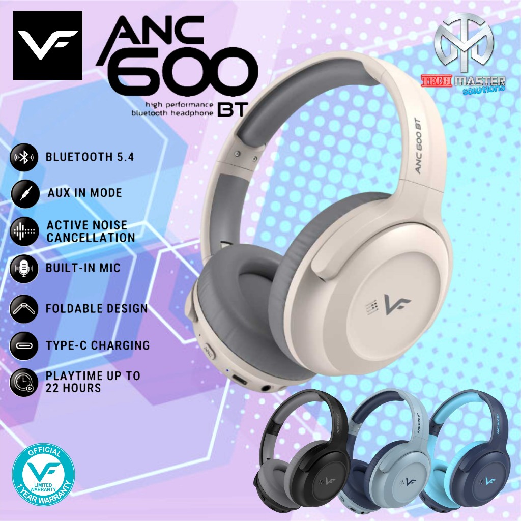 Vinnfier VF ANC 600 BT High Performance Bluetooth Headphone Active ...
