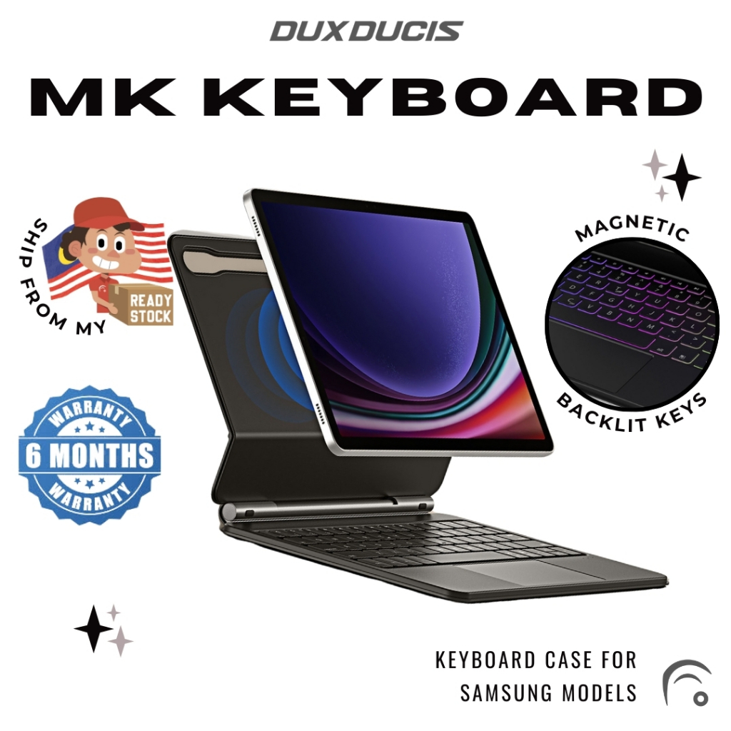 DUX MK Keyboard Magnetic Case for Samsung Galaxy Tab S10 S9 S8 S7 FE ...